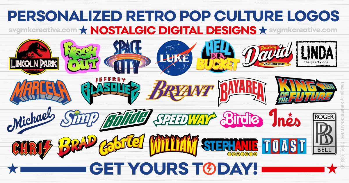 SVGMKCreative | Custom Nostalgic & Iconic Logos – Pop Culture