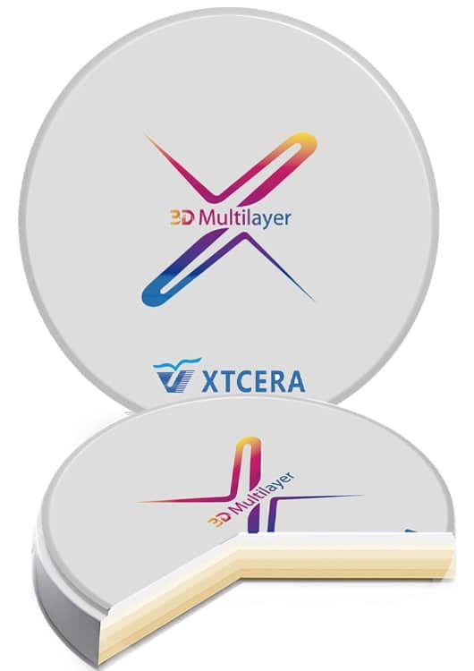 Discuri zirconiu Xtcera 3D multilayer si HT Pre-shaded