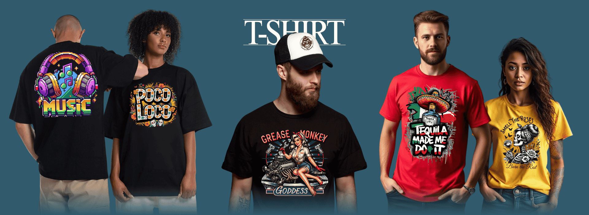 Funky Monkey® Retro T-Shirts & Hoodies – 50s–90s Style